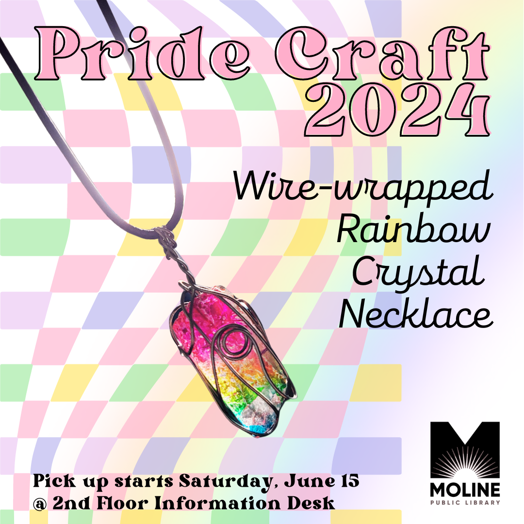 Pride Craft 2024 - Rainbow Crystal Necklace! | Moline Public Library